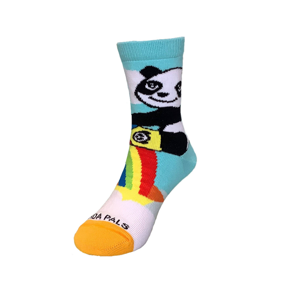 Panda Hugging Rainbow Socks from the Sock Panda (Ages 3-7): White / Un ...