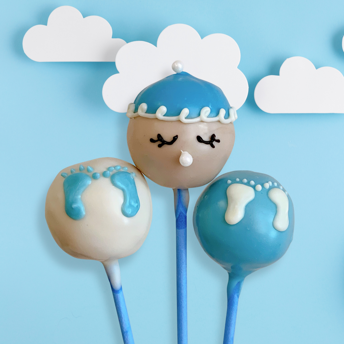 Blue Baby Boy Cakepops – Baked by Yael