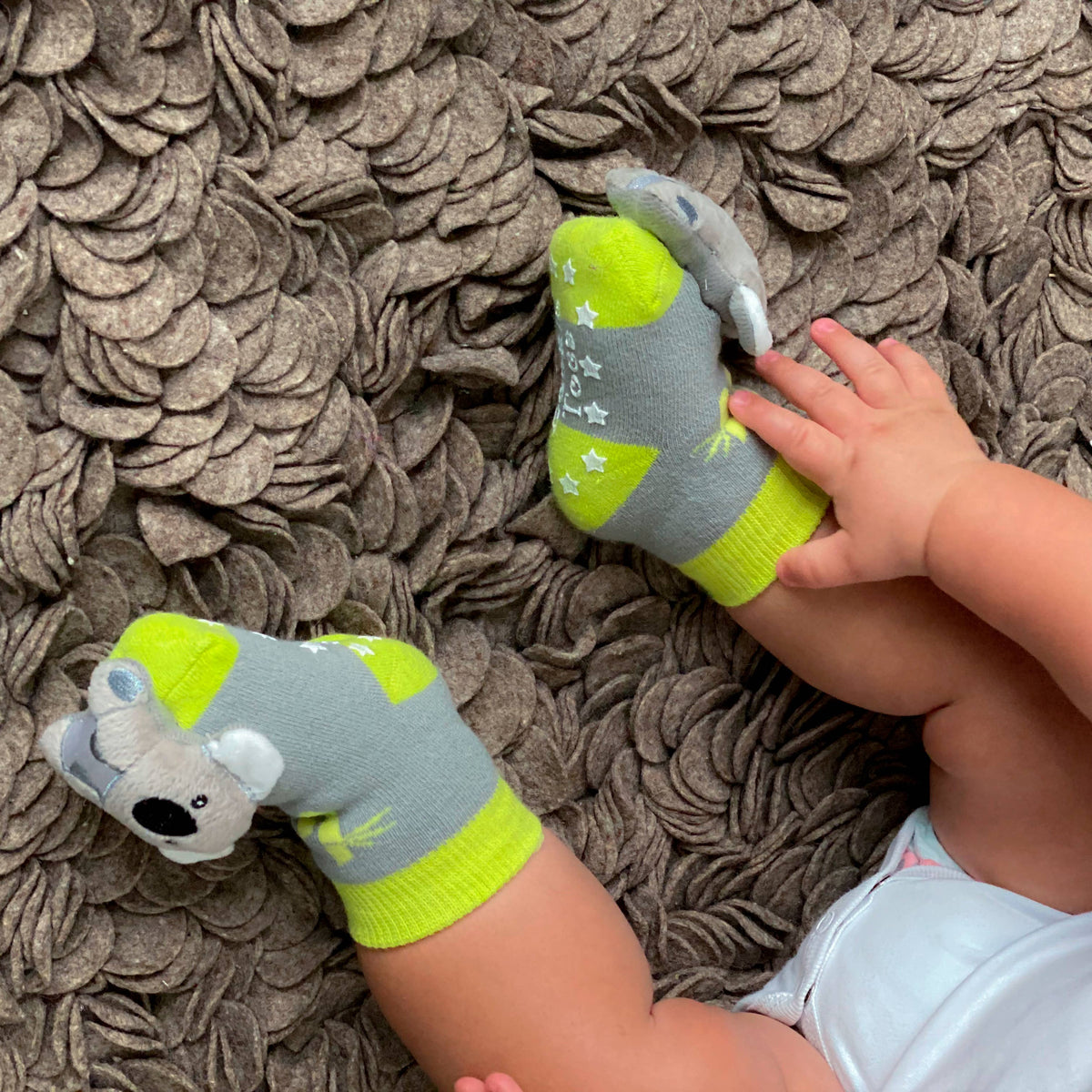 Kute Koala Boogie Toes - Baby Rattle Socks: 1 - 2 Y – Baked by Yael