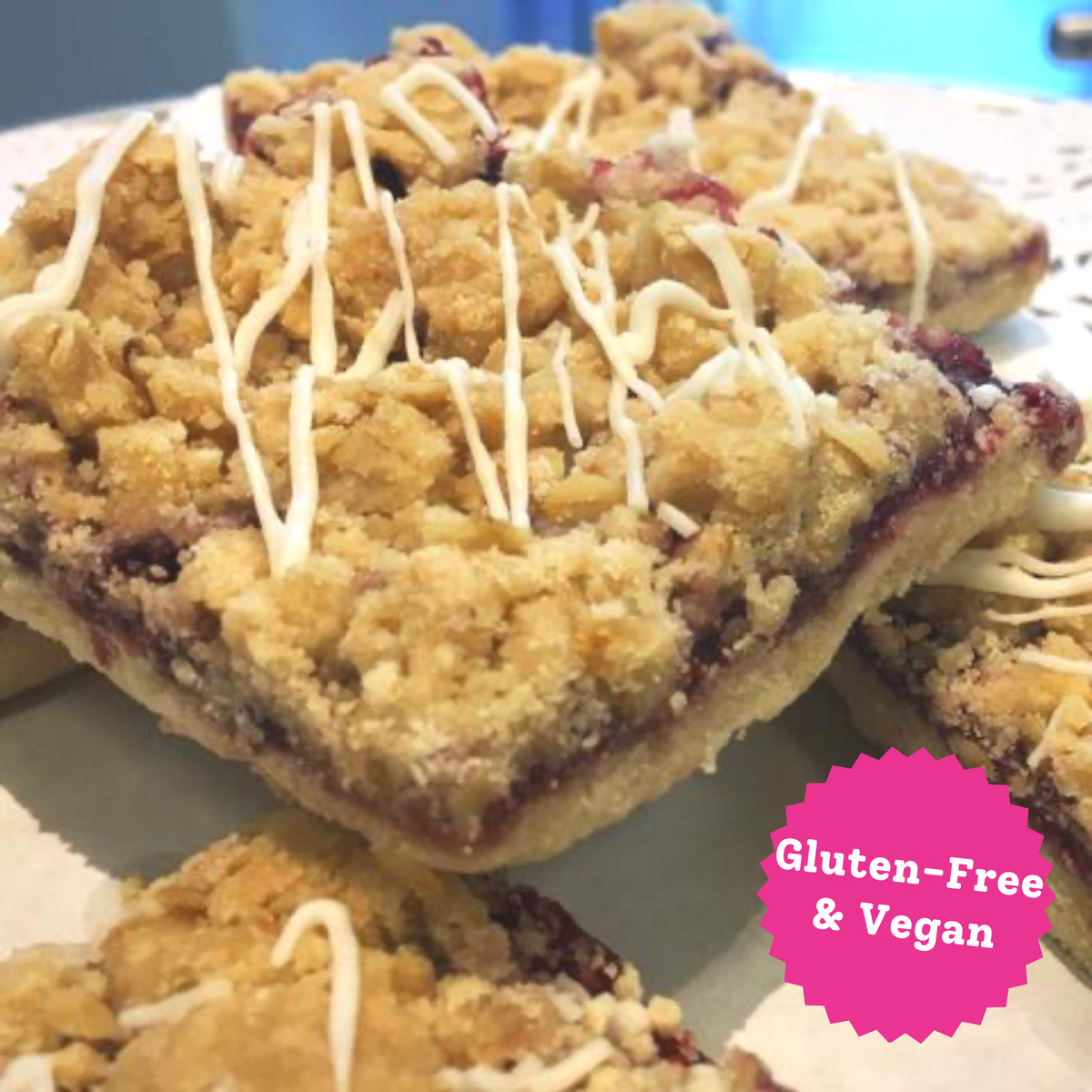 Gluten-free & Vegan Raspberry Bar – Baked by Yael